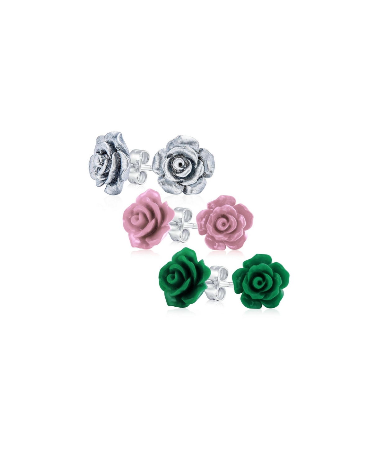 Click here for Bling Jewelry Set of 3 Romantic 3D Carved Rose Flo... prices