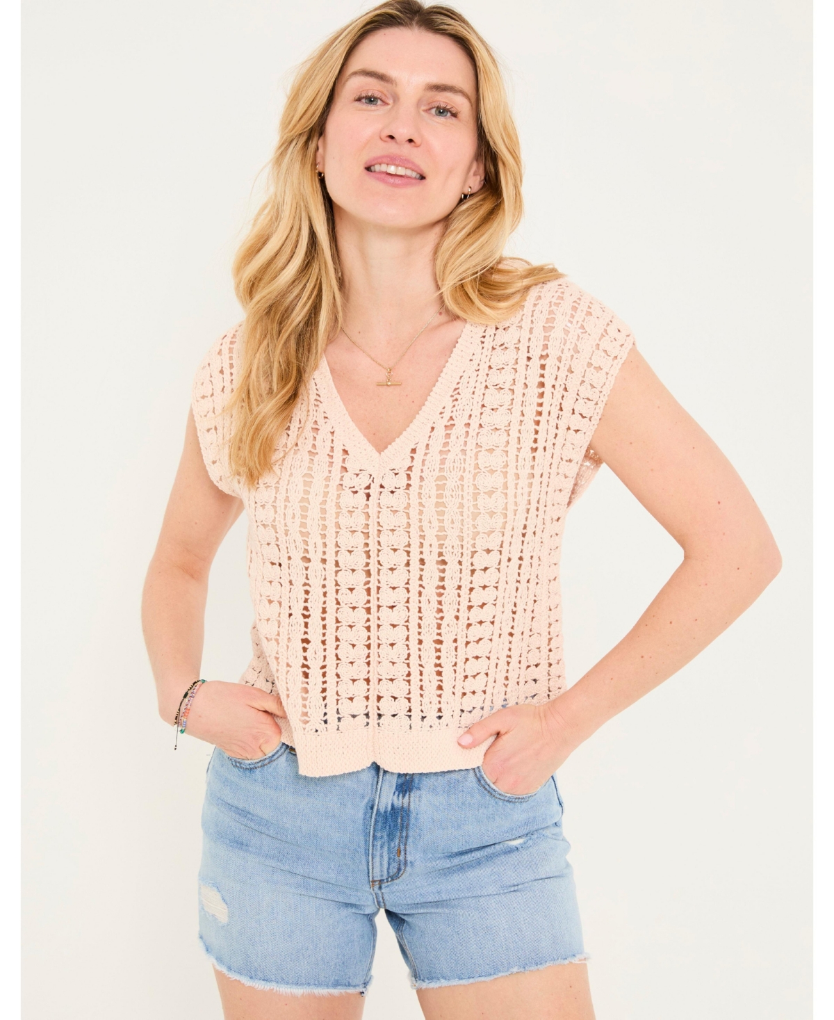 Click here for FatFace Womens Florence Tank Sweater - Rose pink prices