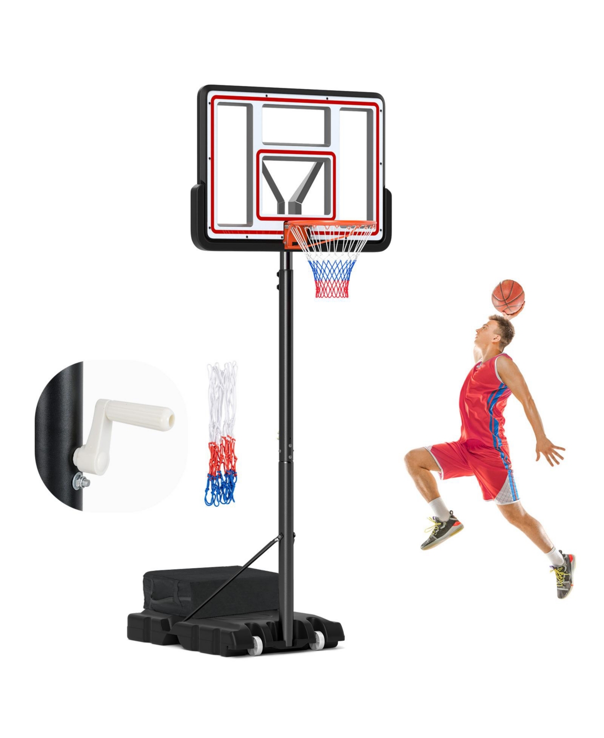 Click here for Portable Basketball Hoop Adjustable Basketball Goa... prices