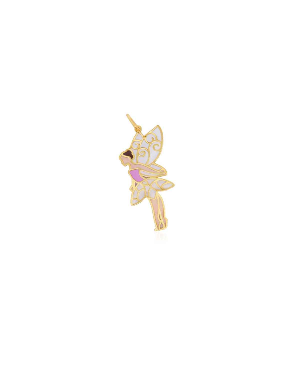 Click here for The Lovery Pink Enamel Fairy Charm 14K Gold - Pink... prices