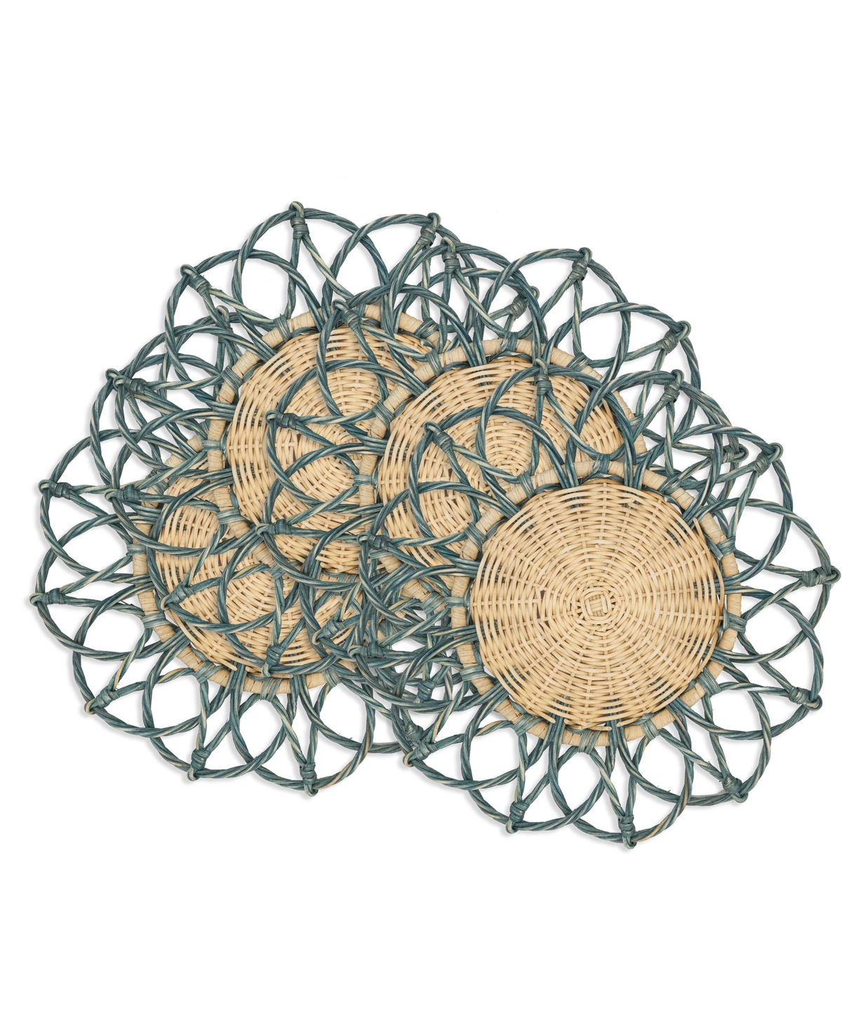 Click here for Saro Lifestyle Spiral Rattan Placemats  15 Round -... prices