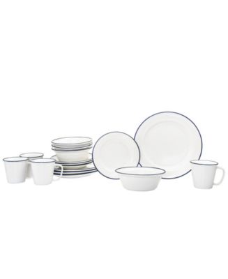 Godinger Bistro Blue Band 16 Pc. Dinnerware Set, Service for 4 - Macy's