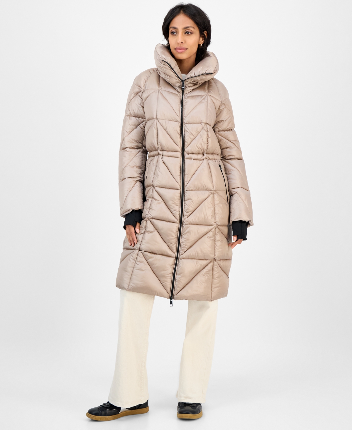 Click here for Bcbgmaxazria Womens Quilted Thumbhole-Cuff Puffer... prices