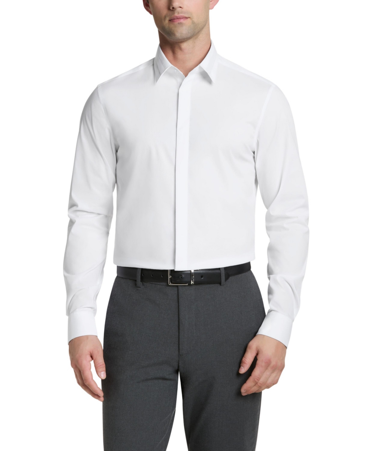 Click here for Calvin Klein Mens Slim Fit Formal Dress Shirt - Wh... prices