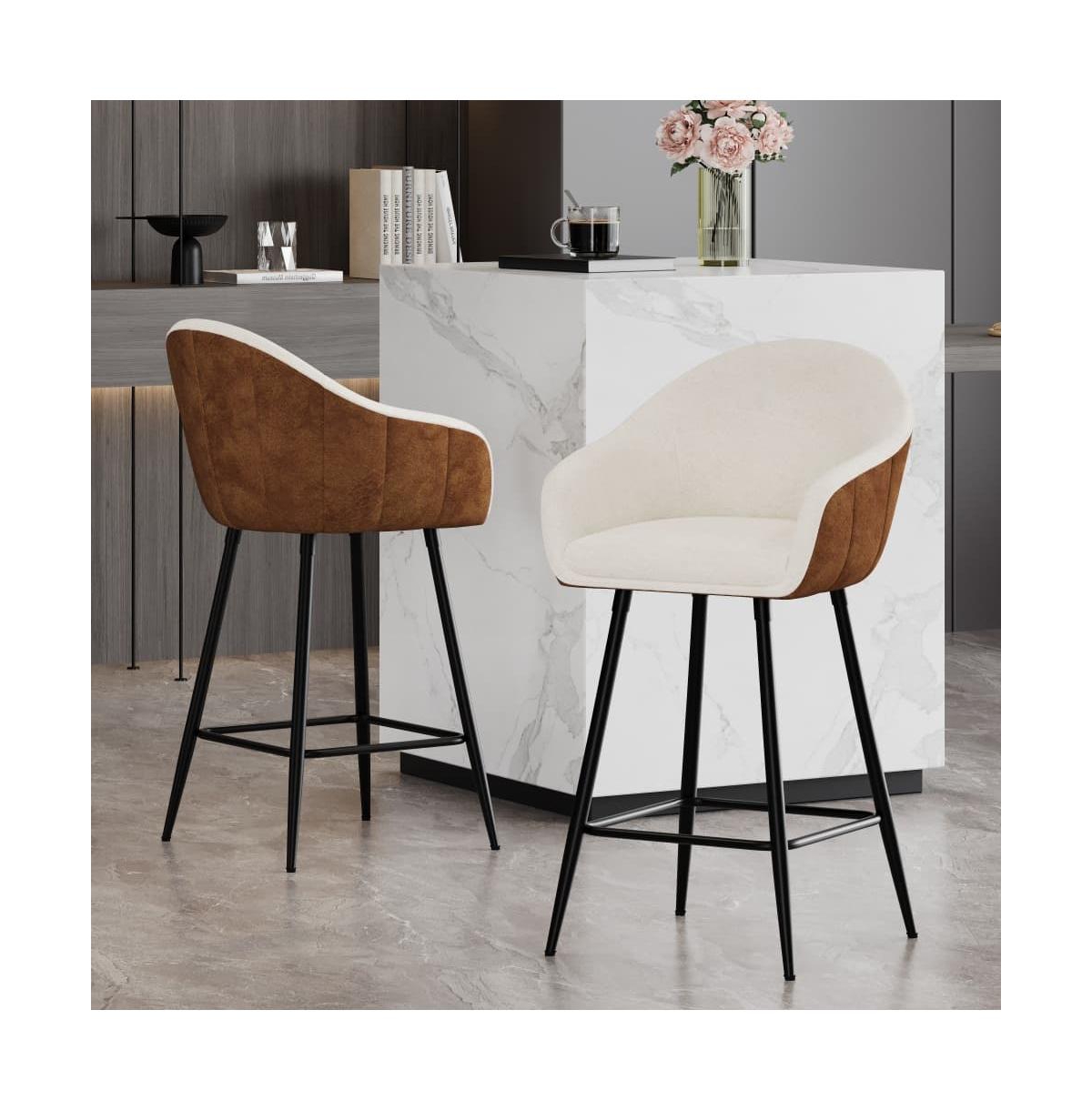 Click here for Set of 2 Modern Counter Height Bar Stools  Two-Ton... prices