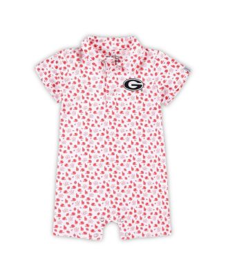 Garb Baby Boys and Girls White Georgia Bulldogs Earnest Polo Romper ...