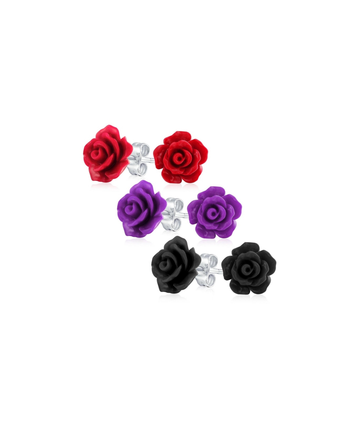 Click here for Bling Jewelry Set of 3 Romantic 3D Carved Rose Flo... prices