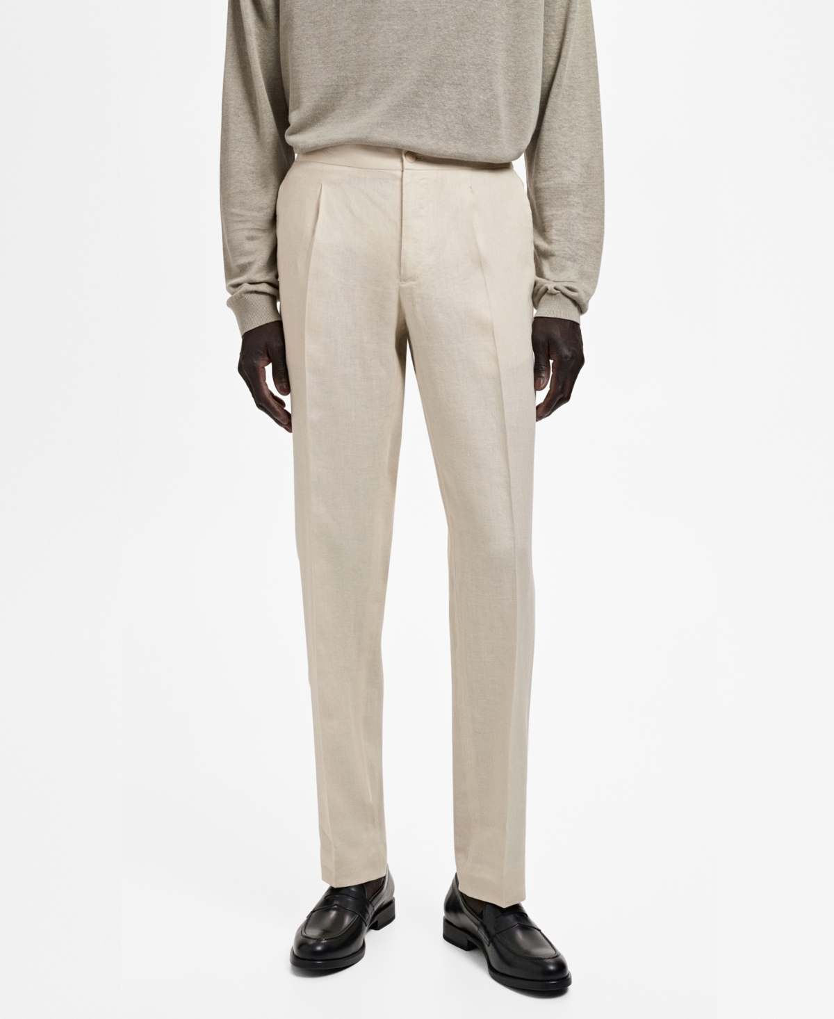 Click here for Mango Mens Salerno Linen Slim-Fit Suit Pants - Ecr... prices