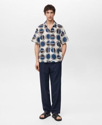 Mango Men's Printed Short-Sleeved Shirt - Macy's