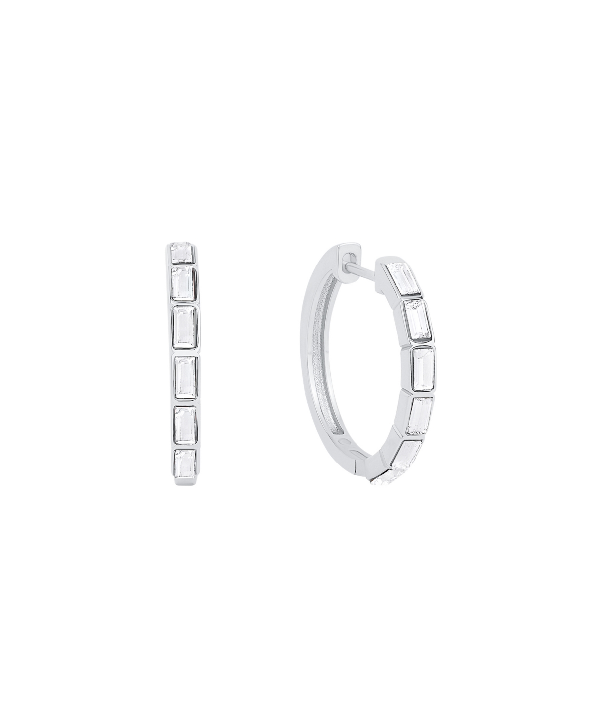 Click here for And Now This Crystal Baguette Hinged Hoop Earrings... prices