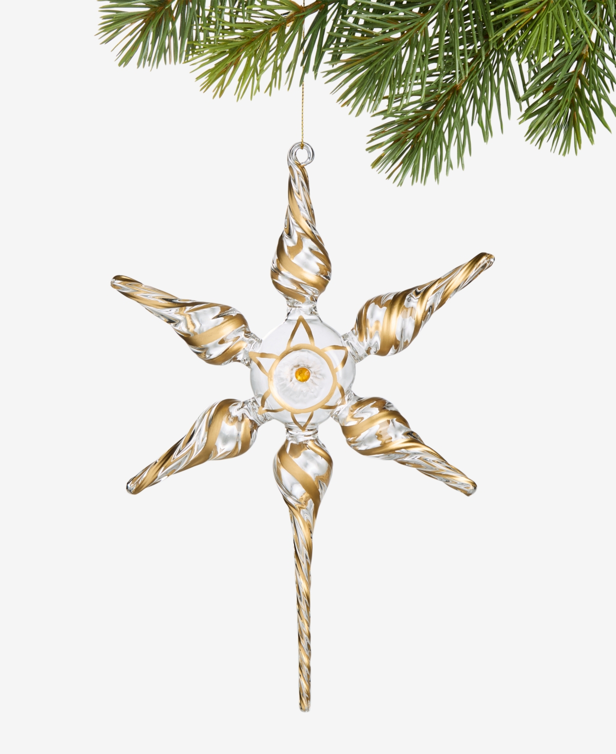 Click here for Holiday Lane Blessed Glass Gold-Tone Striped Finia... prices