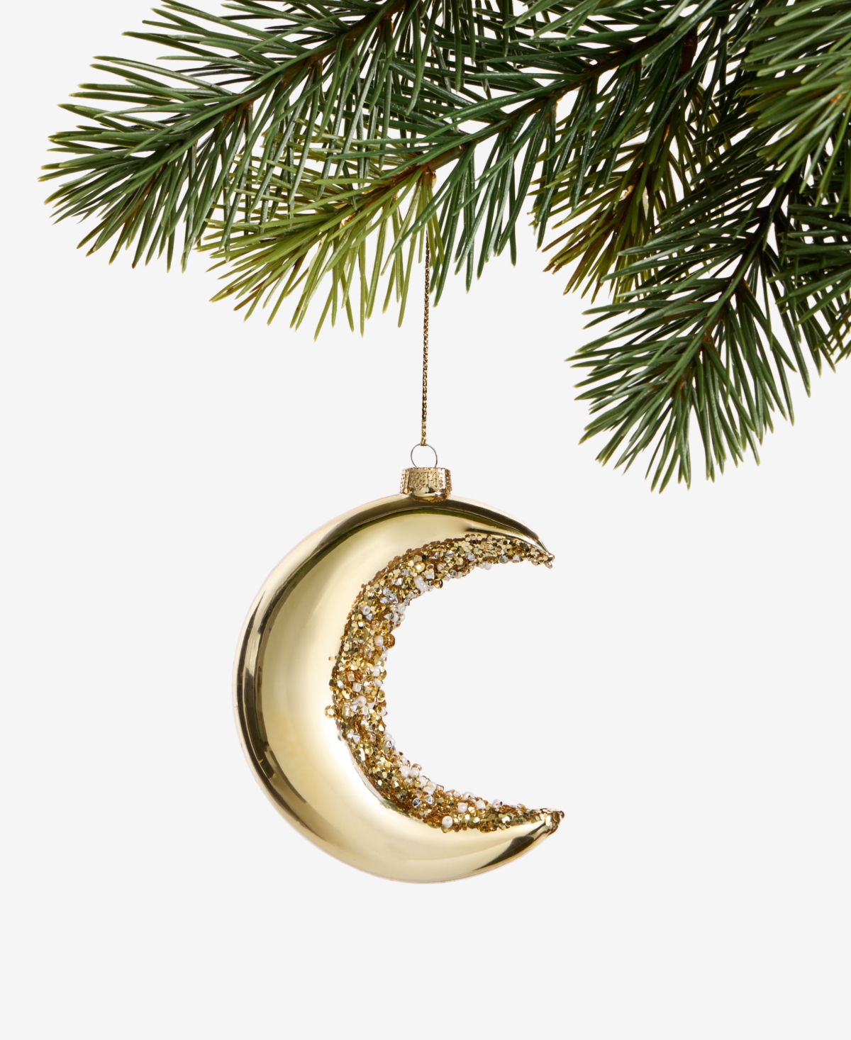 Click here for Holiday Lane Enchanted Forest Glass Moon Ornament... prices