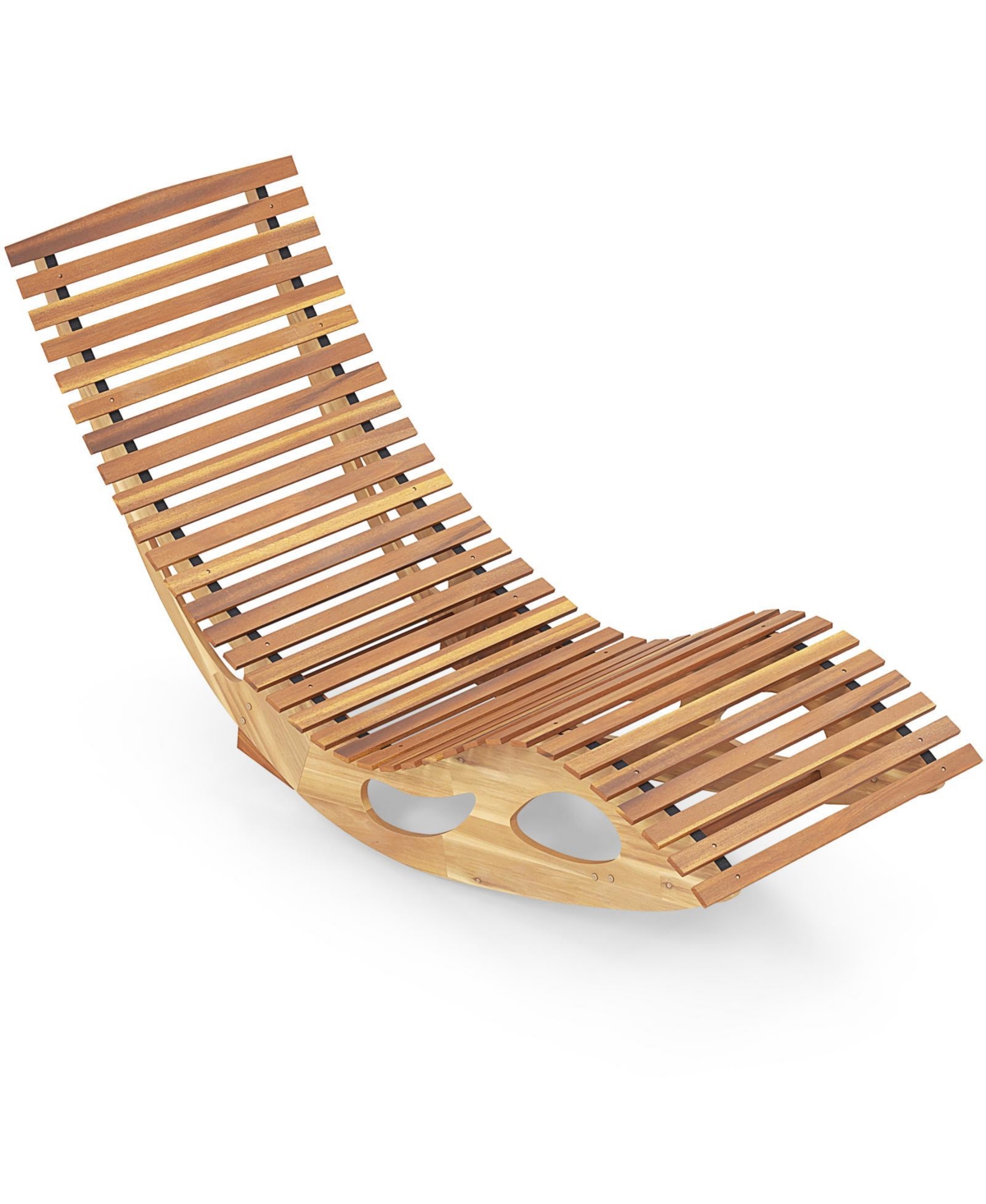 Click here for Acacia Wood Patio Rocking Sun Lounger with Ergonom... prices