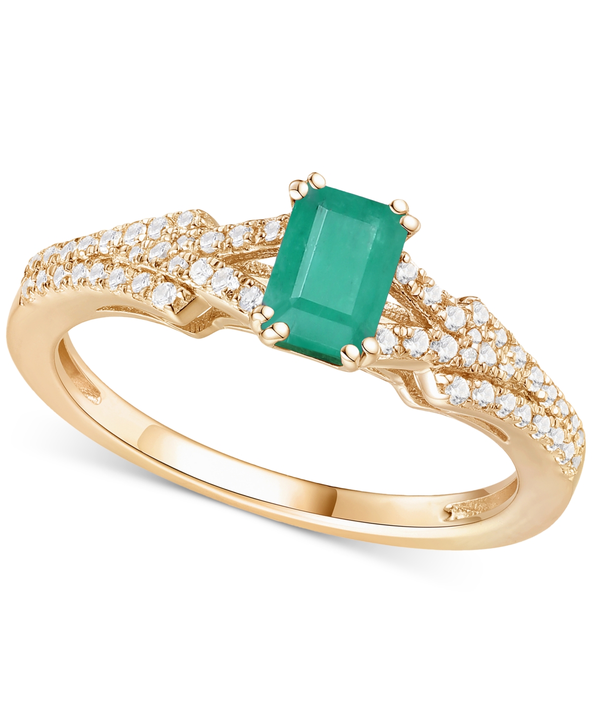 Click here for Emerald (5/8 ct. t.w.) & Diamond (1/4 ct. t.w.) Ri... prices