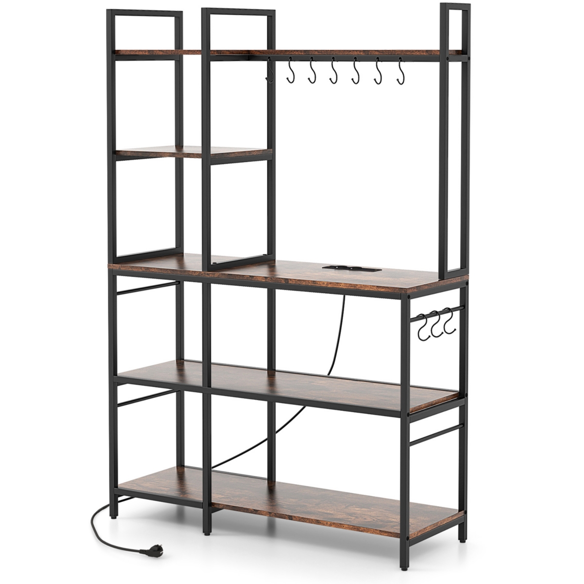 Click here for 5-Tier Bakers Rack with Power Outlets and 10 S-Sha... prices