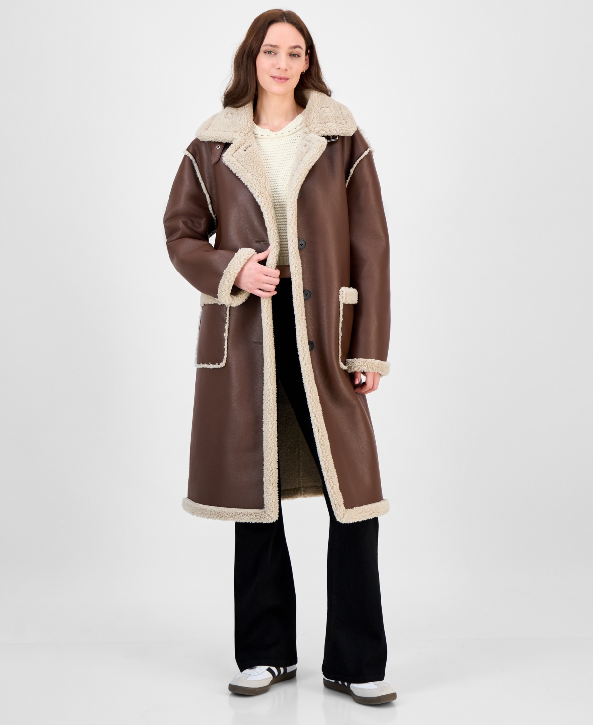 Click here for Maralyn & Me Juniors Long Faux-Shearling-Trimmed C... prices