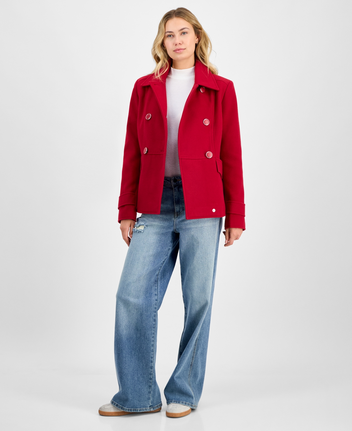 Click here for Maralyn & Me Juniors Double-Breasted Collared Coat... prices