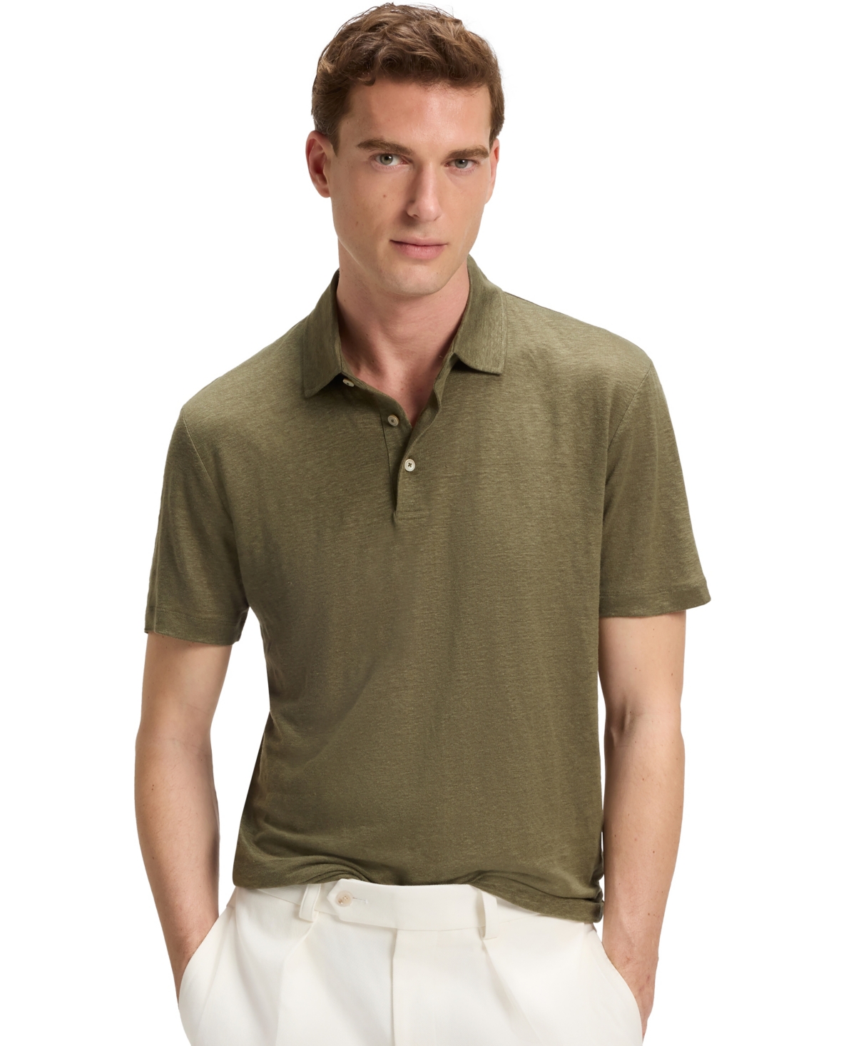 Click here for Hugo Boss Beckham x Boss Mens Linen Regular-Fit Po... prices