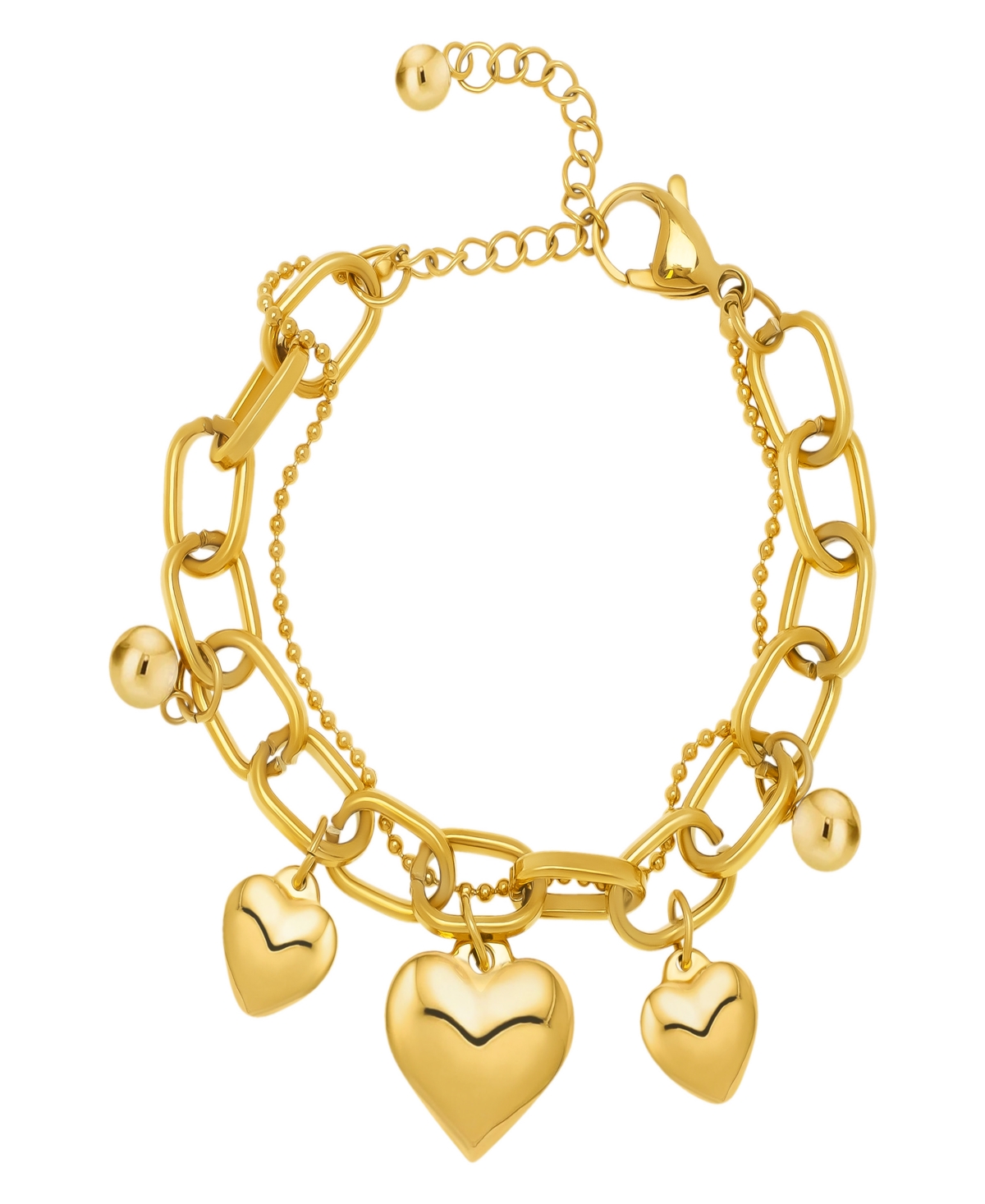 Click here for Macys Multi Heart 14K Gold Plate Bracelet - Gold prices