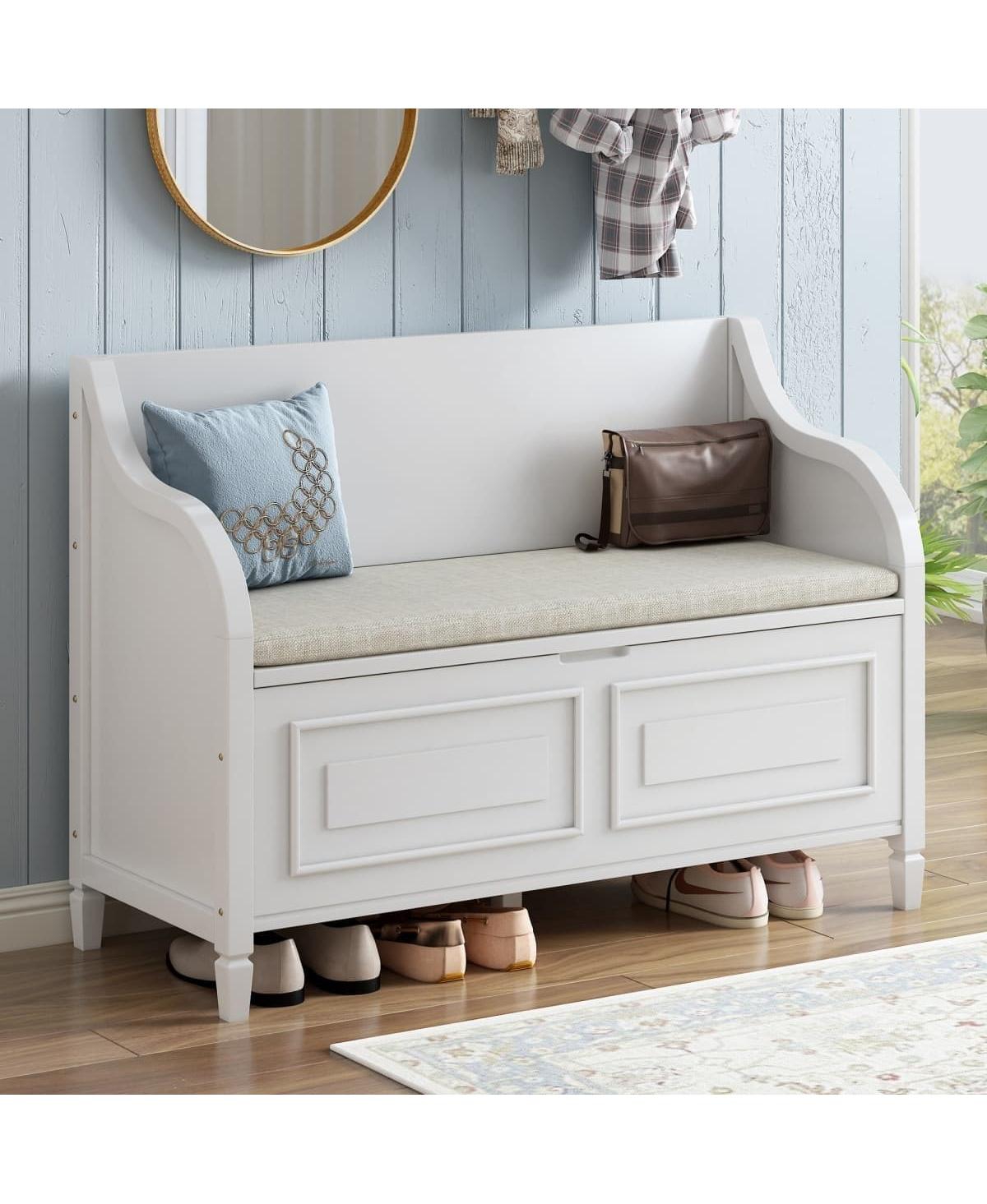 Click here for Solid Wood Entryway Storage Bench with Safety Hing... prices