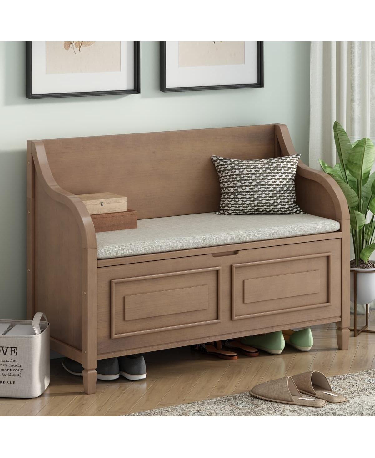 Click here for Solid Wood Entryway Storage Bench with Safety Hing... prices