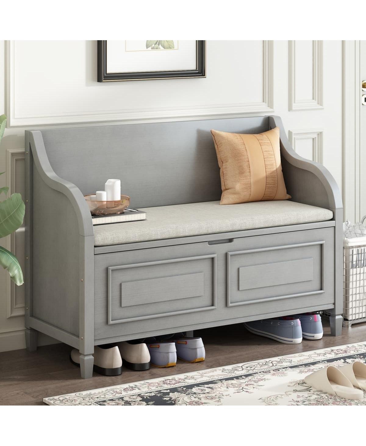 Click here for Solid Wood Entryway Storage Bench with Safety Hing... prices