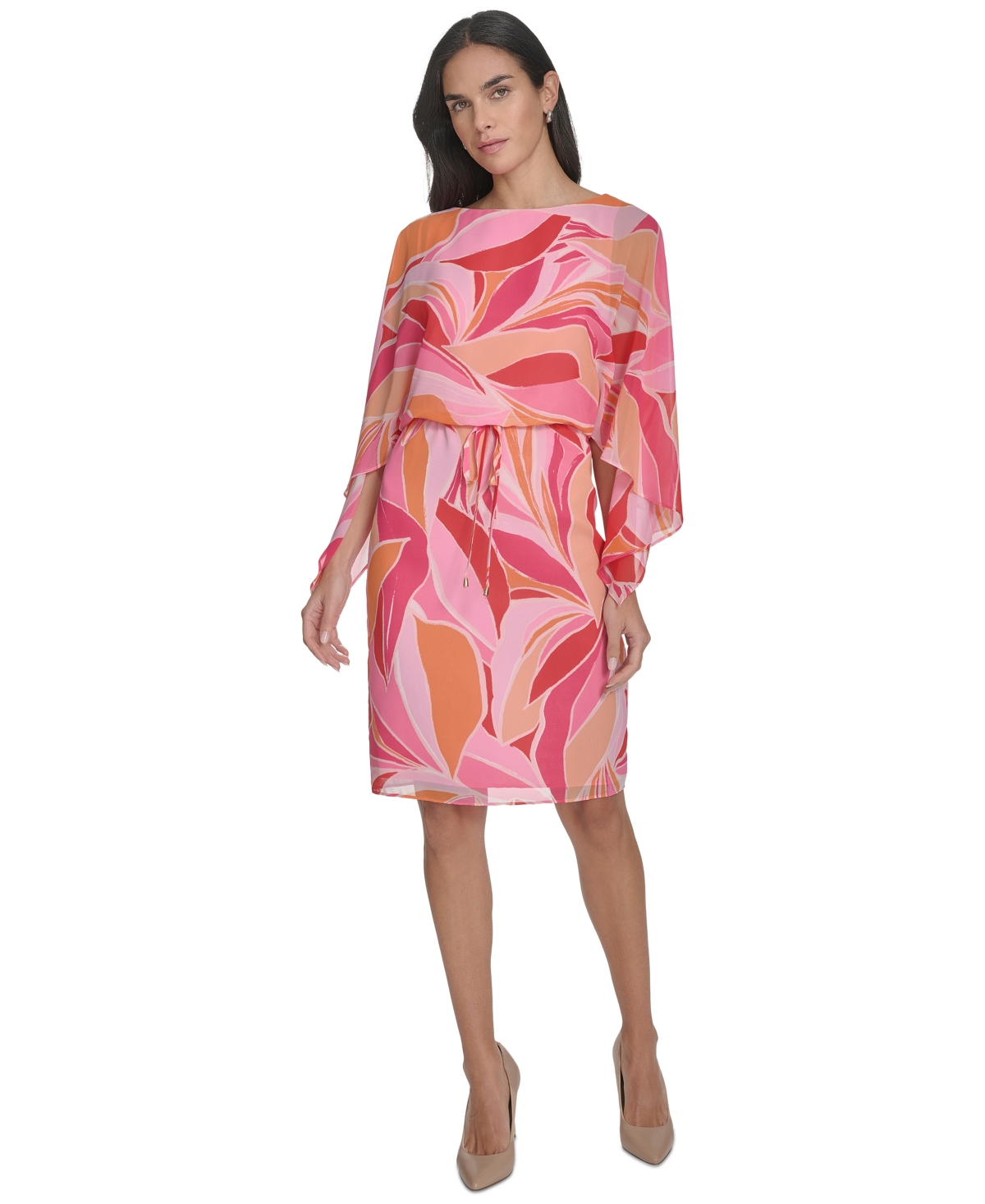 Click here for Jessica Howard Womens Printed Chiffon 3/4-Sleeve B... prices