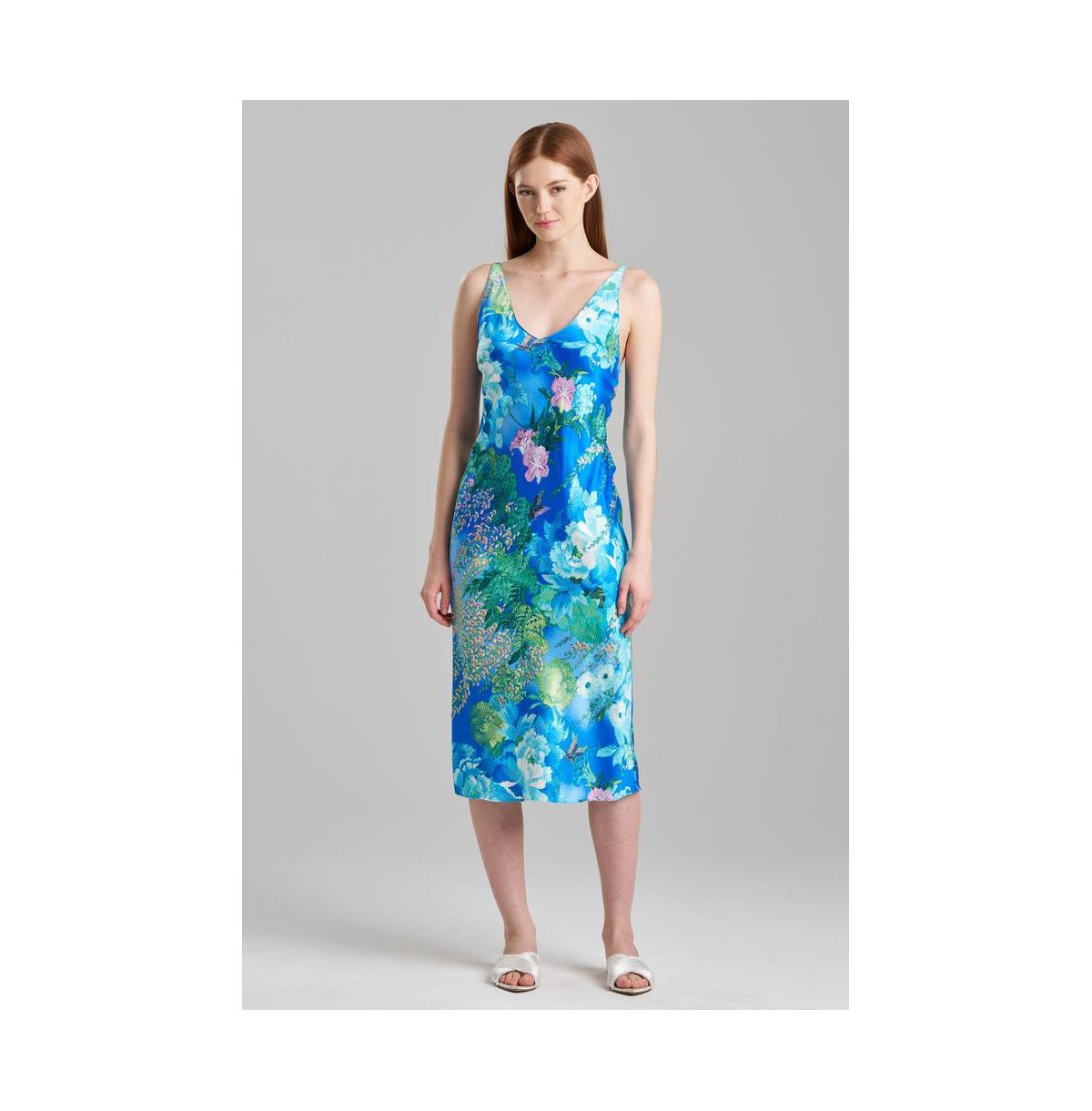Click here for Natori Womens Wisteria Garden Gown - Blue/green prices