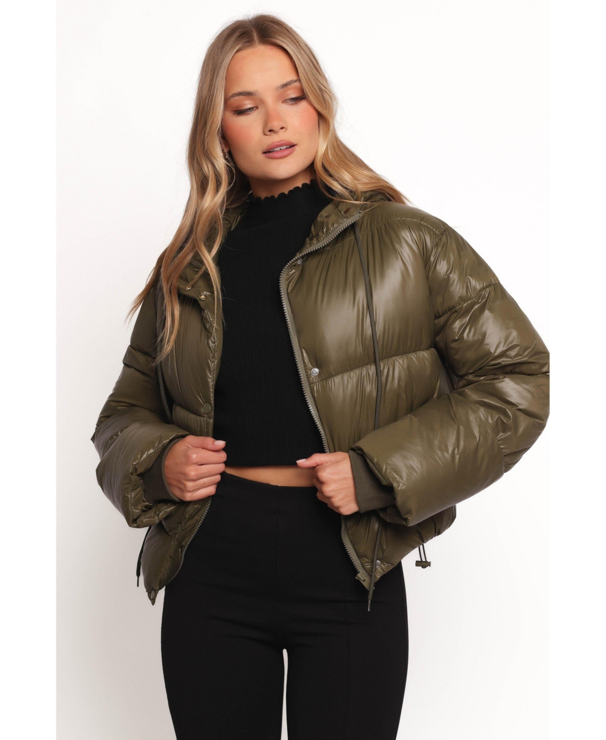 Click here for Petal and Pup Womens Archie Puffer Jacket - Olive prices
