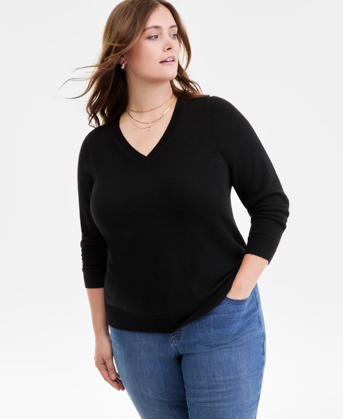 Click here for Charter Club Plus Size 100 Cashmere V-Neck Sweater... prices