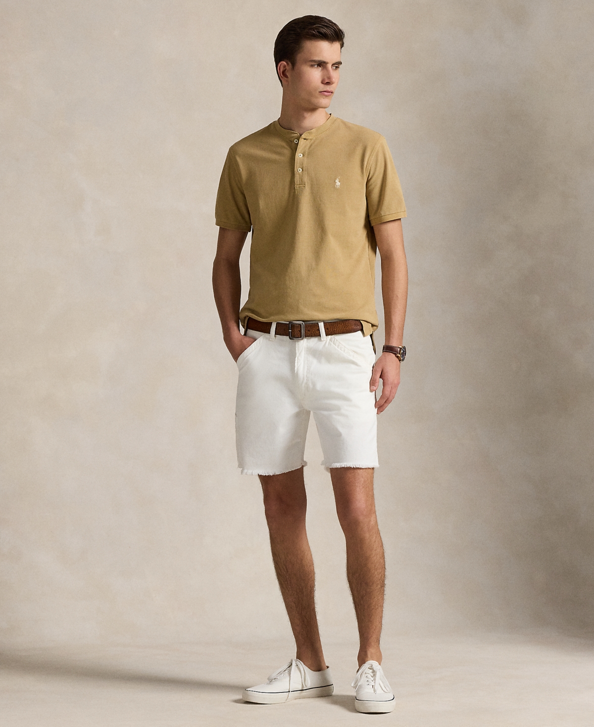 Click here for Polo Ralph Lauren Mens Cotton Pique Henley Shirt -... prices