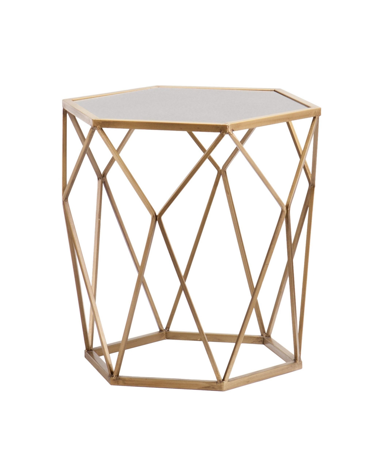 Click here for Reflective Glass Hexagon Mirrored End Table for Mo... prices