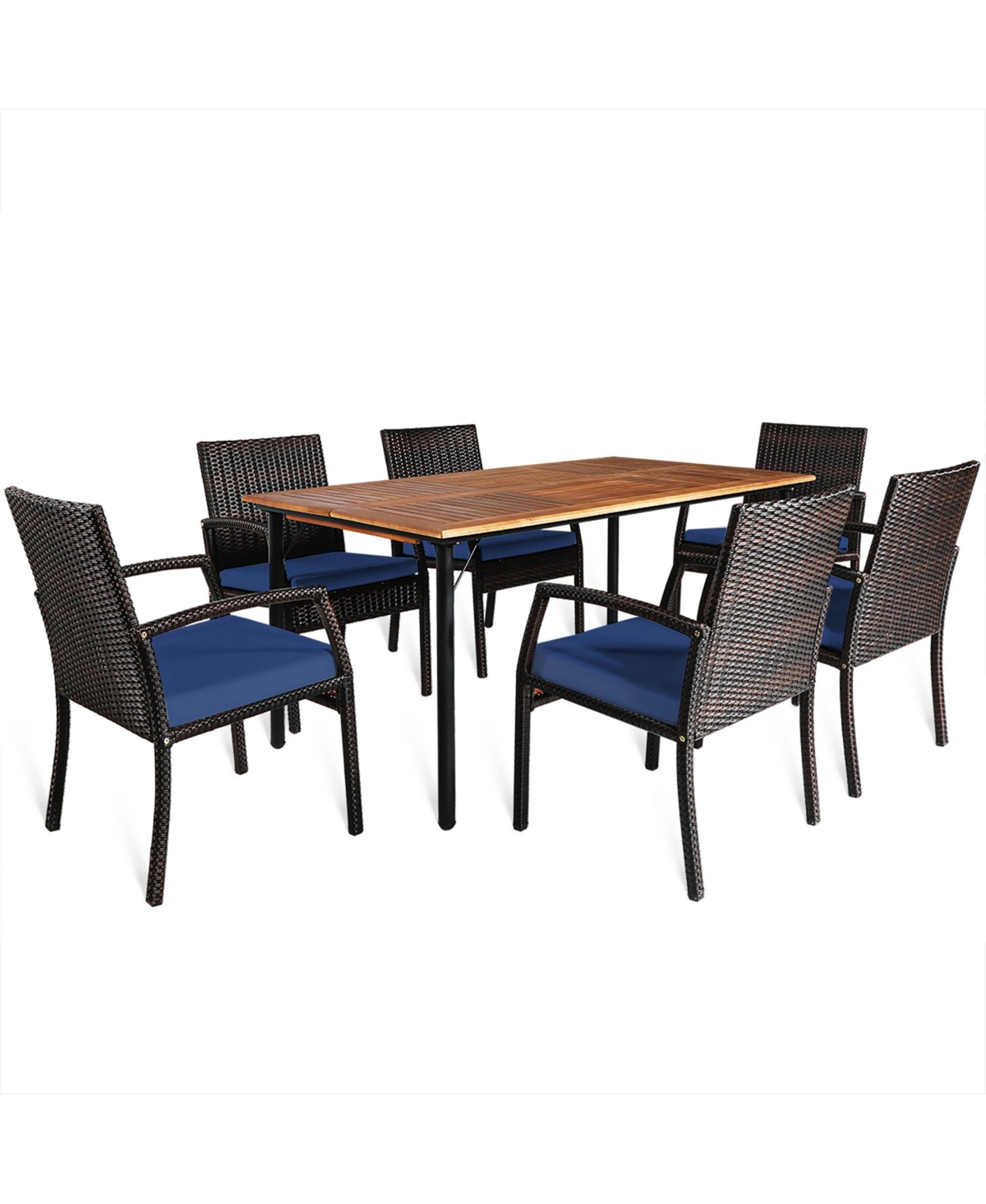Click here for Gymax 7PCS Patio Dining Furniture Set Yard w/ Wood... prices