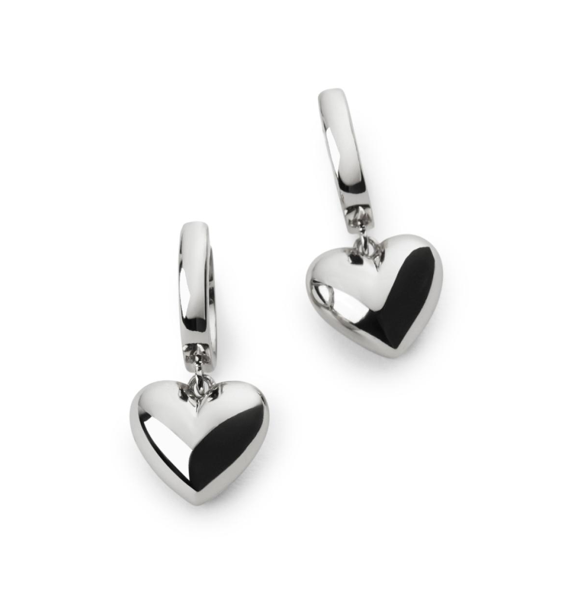 Click here for Ana Luisa Puffed Heart Hoops - Jessica Silver - Si... prices