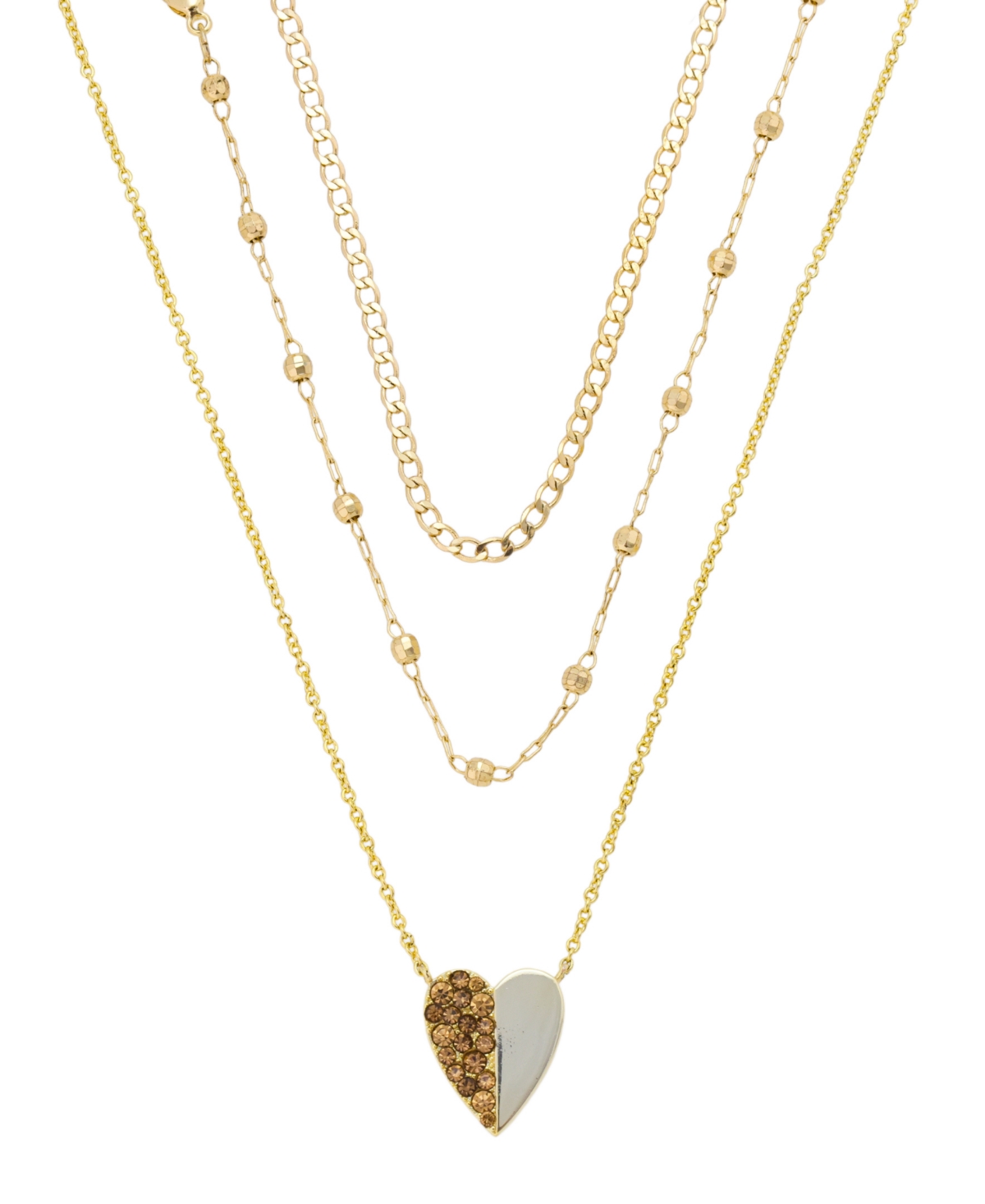 Click here for Unwritten Crystal Heart Pendant Necklace Set - Gol... prices