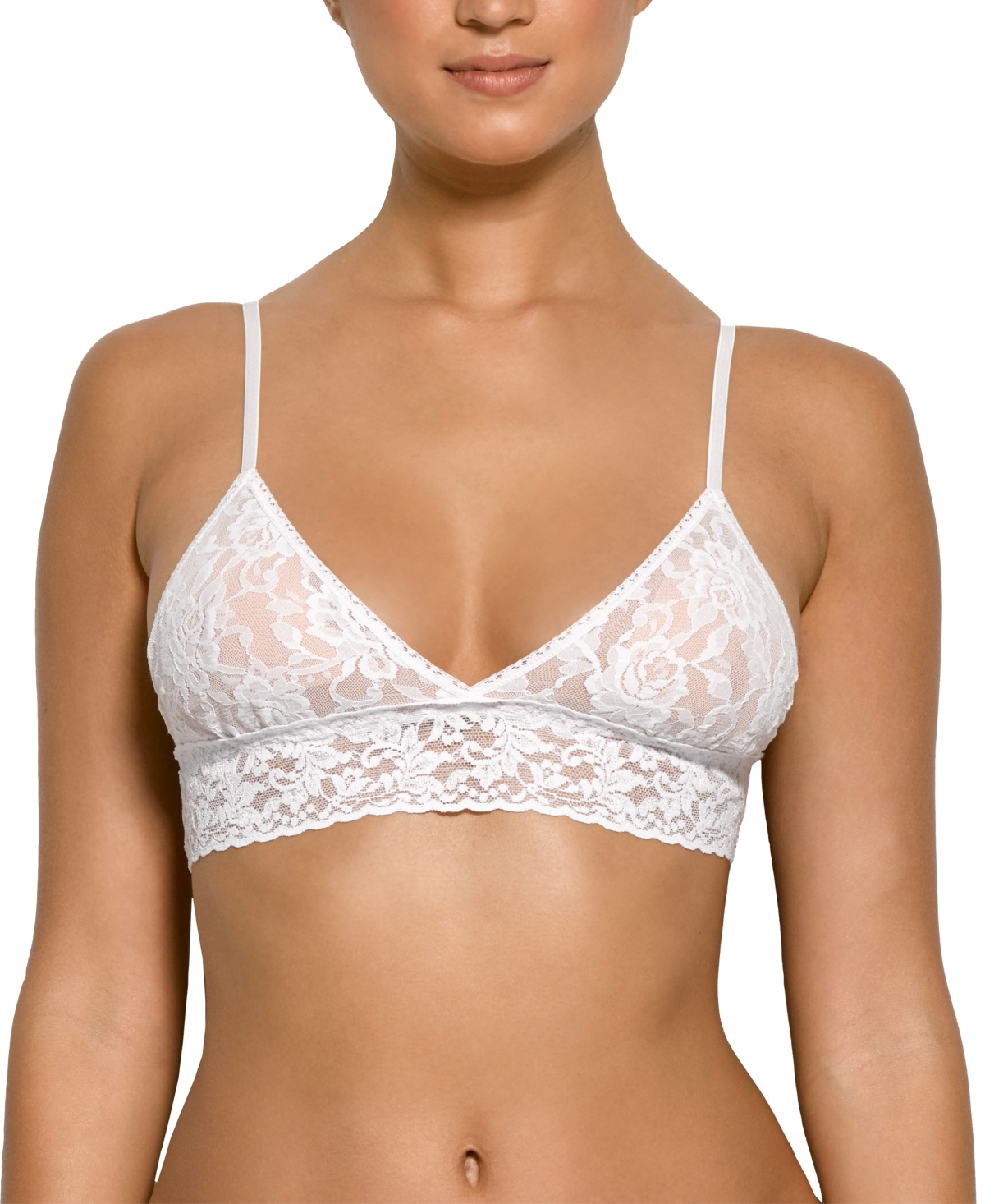 Click here for Hanky Panky Lace Padded Bralette 487004 - White prices