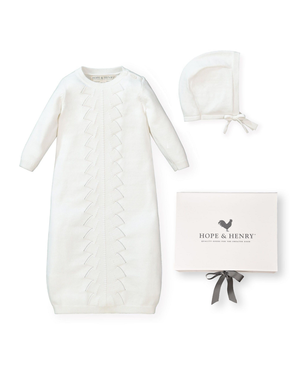 Click here for Hope & Henry Baby Organic Sweater Gown and Bonnet... prices