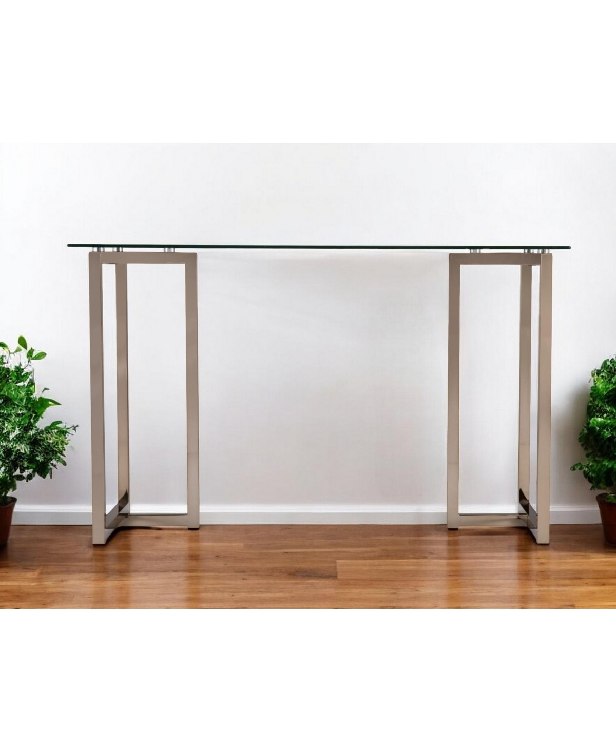 Click here for 48" Clear and Champagne Glass Writing Desk -... prices
