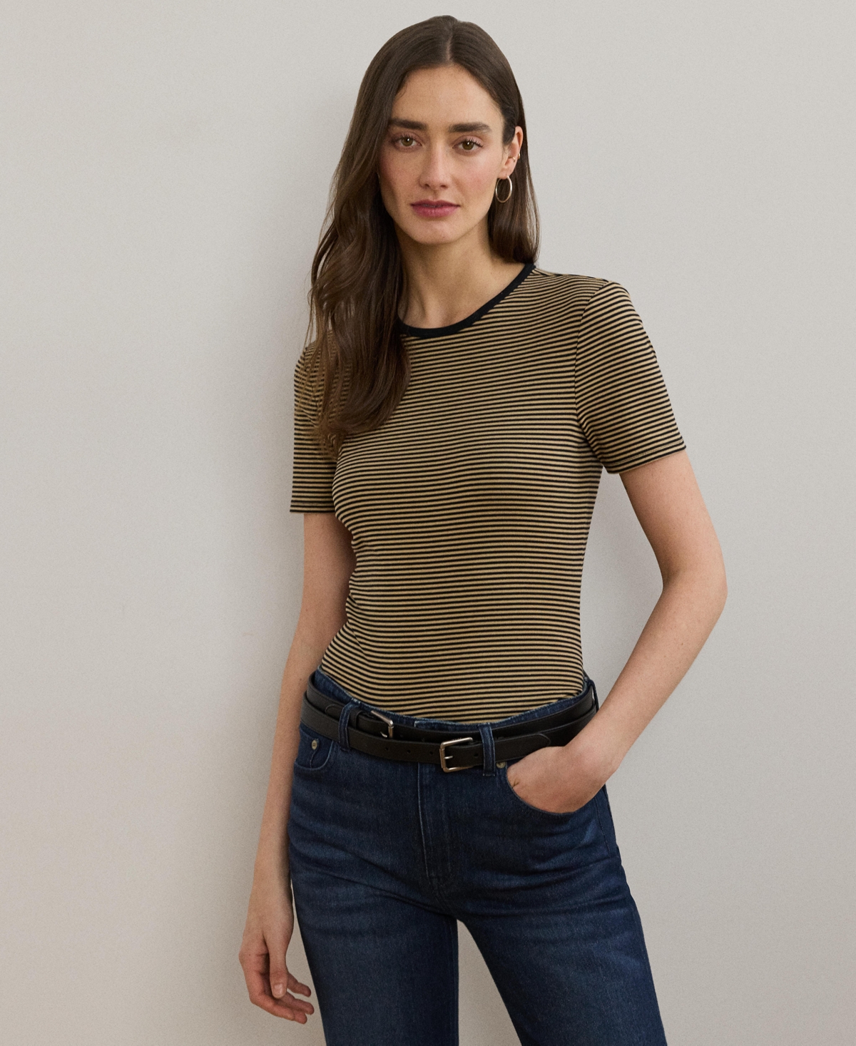 Click here for Lauren Ralph Lauren Womens Striped Stretch Cotton... prices