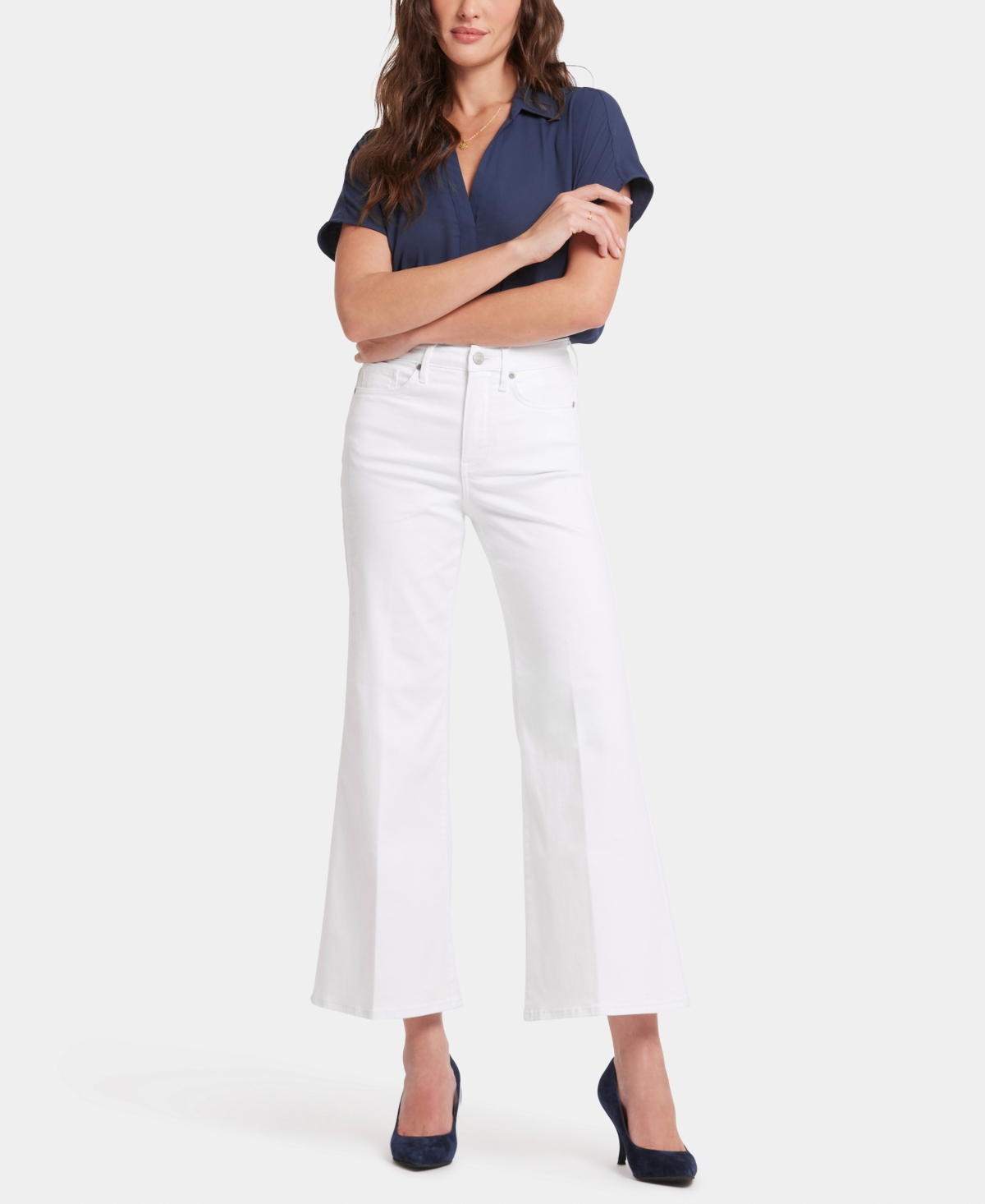 Click here for Nydj Womens Mia Palazzo Ankle Jeans - Optic White prices