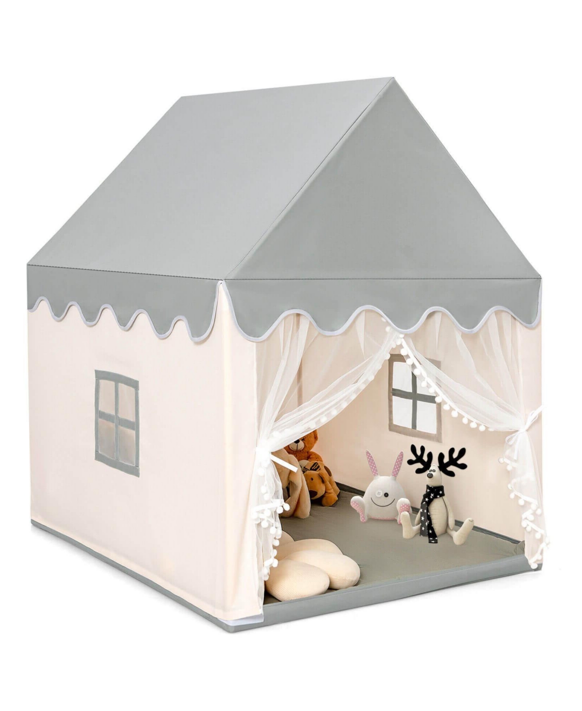 Click here for Kids Large Play Castle Fairy Tent with Mat - Grey prices