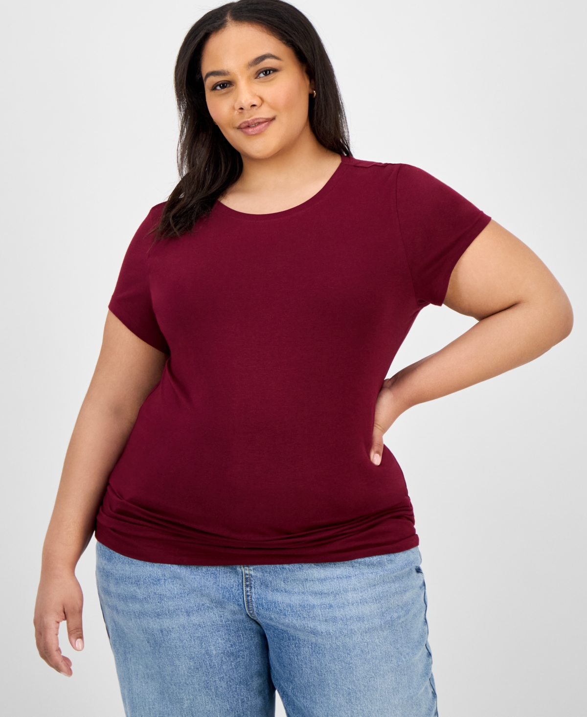 Click here for Aveto Plus Size Basic Crewneck Short-Sleeve T-Shir... prices