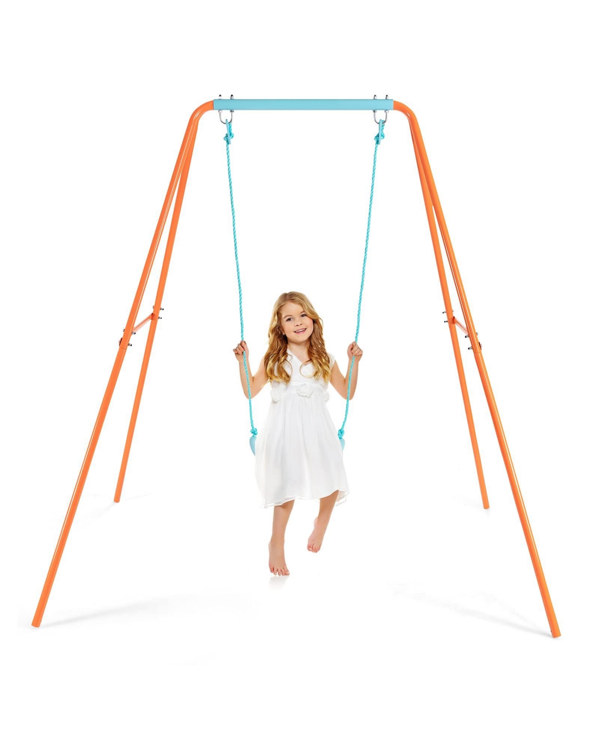 Click here for Outdoor Kids Swing Set with Heavy Duty Metal A-Fra... prices