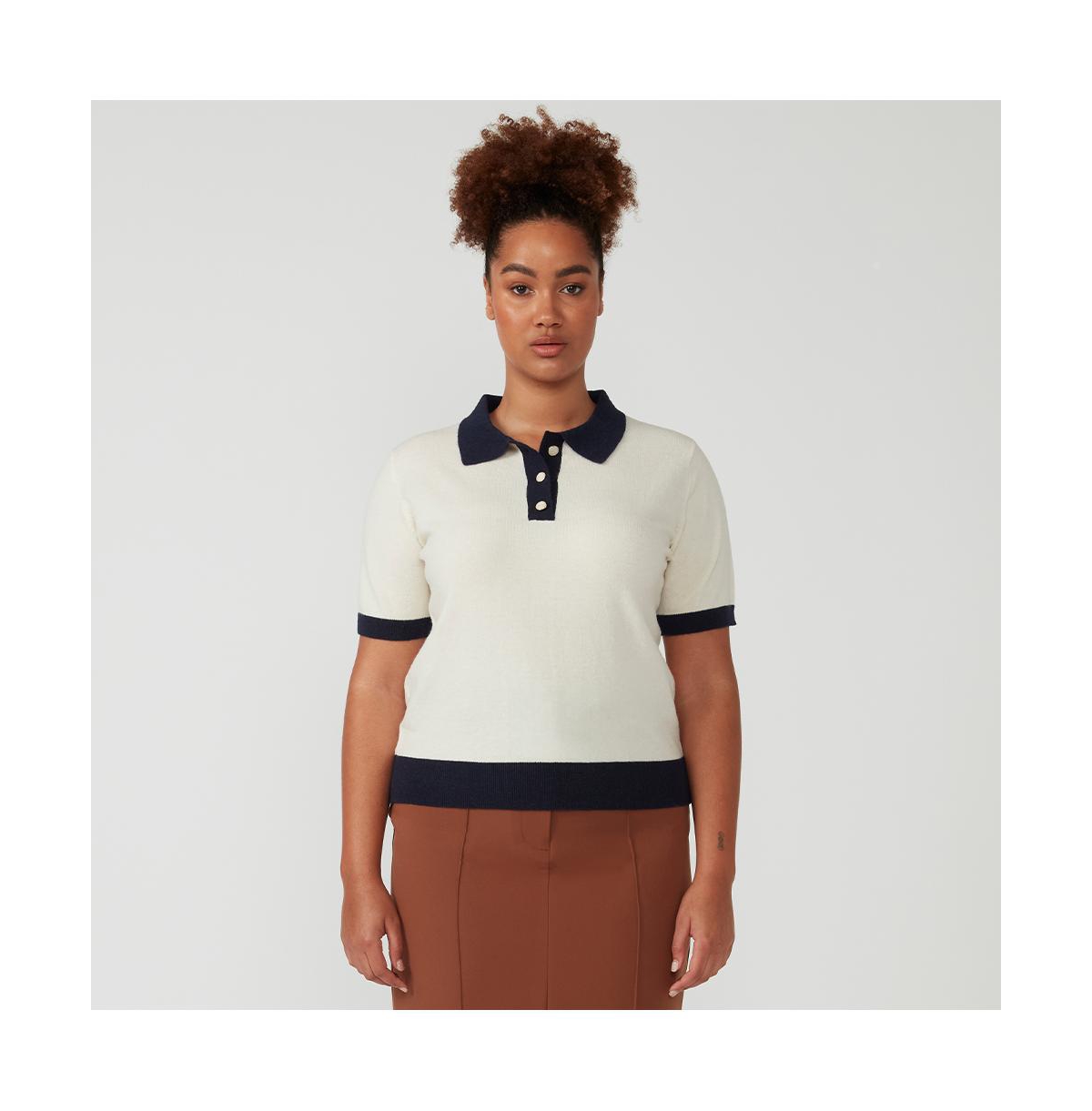 Click here for Estelle Romeo Collard Knit Top - Cream/navy prices