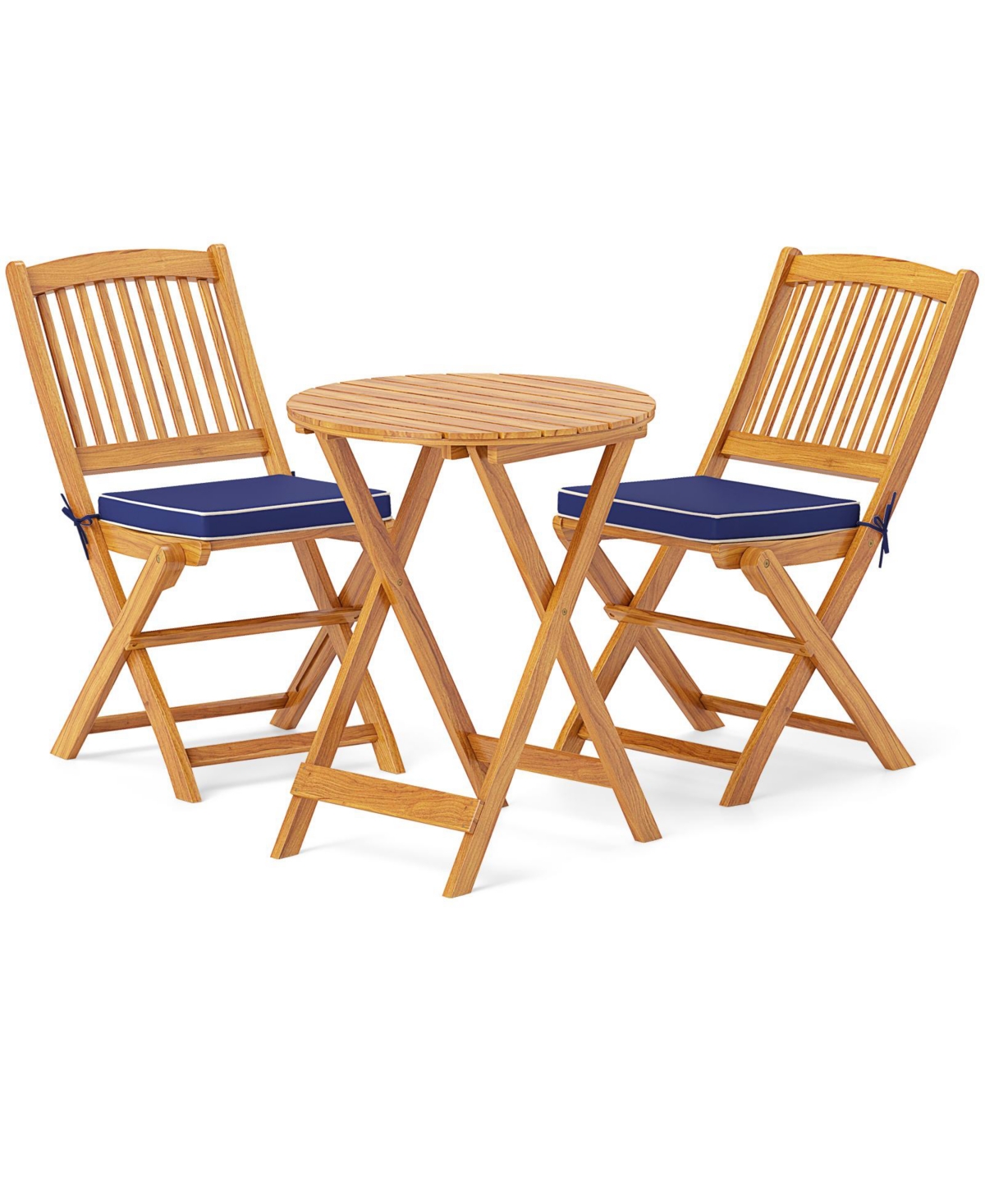 Click here for 3 Pieces Acacia Wood Patio Folding Bistro Set with... prices