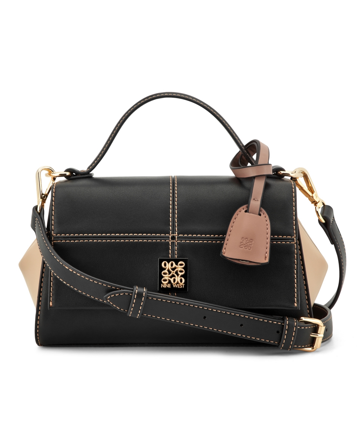 Nine West Paxtin Convertible Medium Crossbody Flap Bag - Black Multi