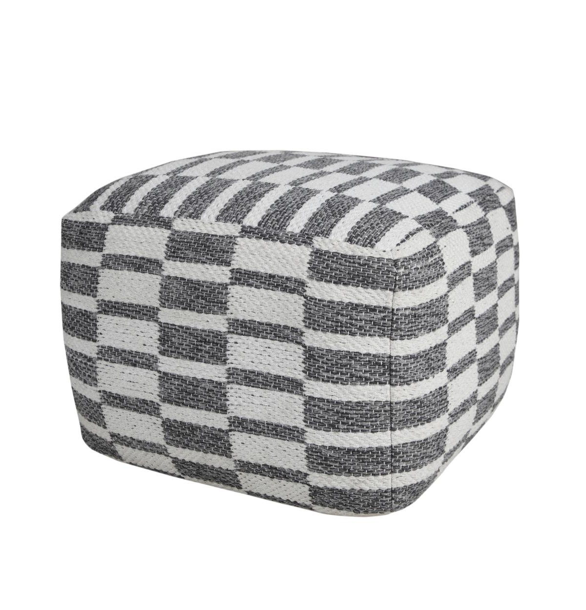 Click here for 18" Grey 100 Cotton Ottoman - Multi prices