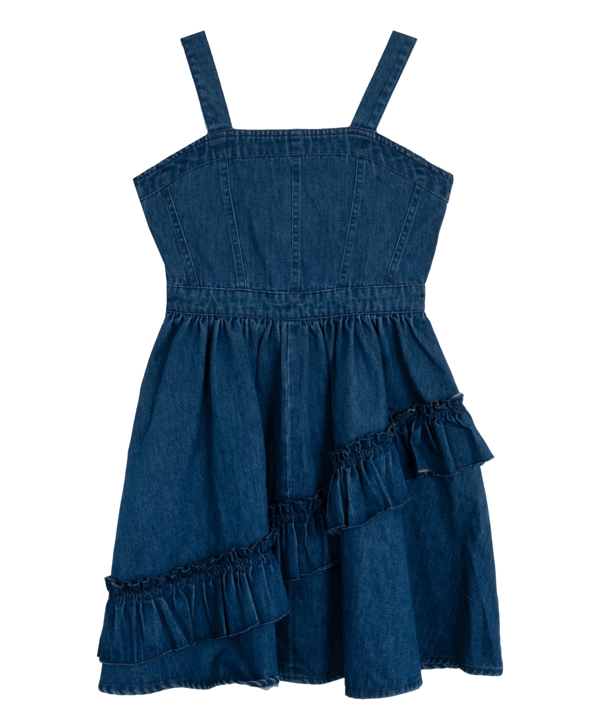 Click here for Rare Editions Big Girls Denim Ruffle With Asymmetr... prices