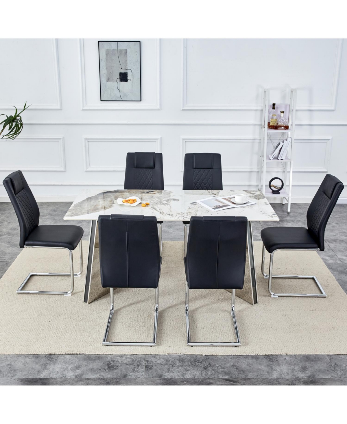 Click here for Streamdale Pandora Stone Table & 6 Pu Chairs - But... prices