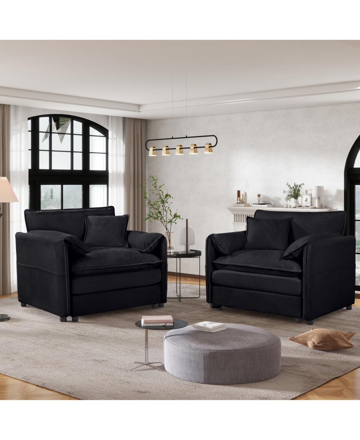 Click here for Streamdale Chenille Accent Chairs (Set of 2) - Bla... prices